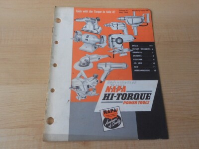 1963 NAPA Hi-Torque Power Tools Catalog Drills Grinders Sanders Jig Saw ...