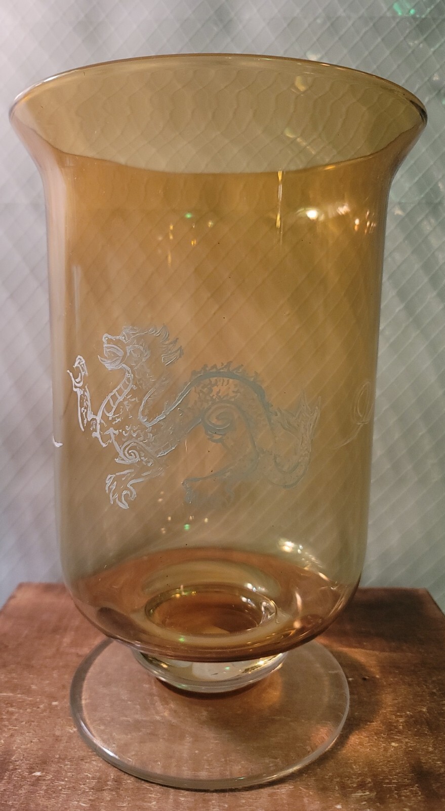 Crate&barrel large amber vase with dragon. | eBay