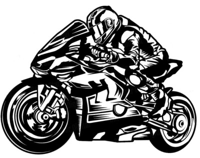 large 23" motorbike van car bonnet sticker decal wall art racer tt ...