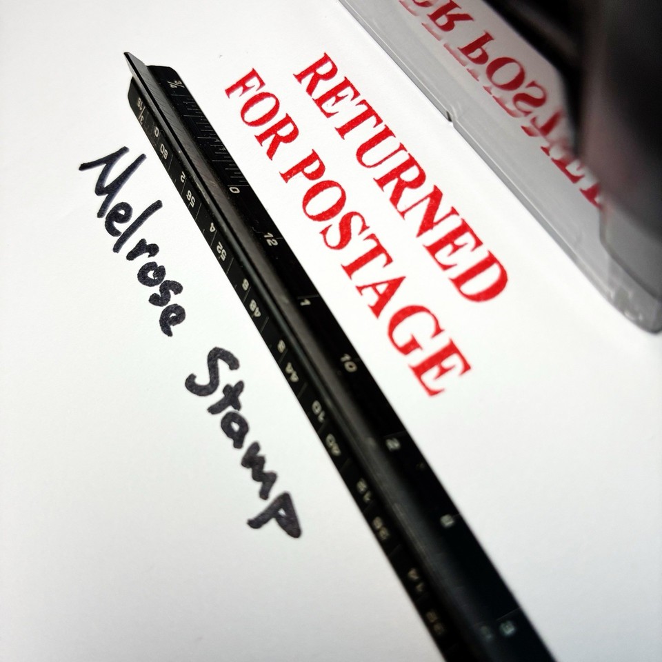 Returned For Postage Rubber Stamp Red Ink Self Inking Ideal 4913 | eBay