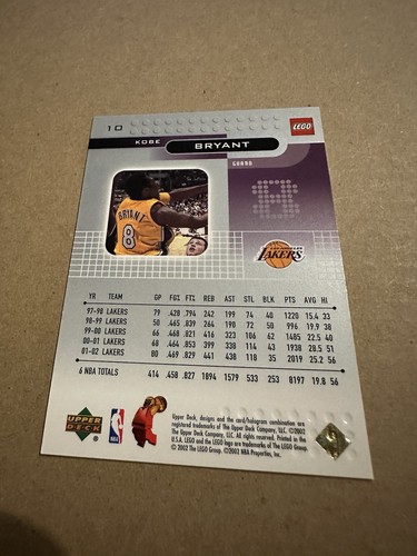 2002-03 Upper Deck Lego Gold Foil #10 Kobe Bryant Los Angeles Lakers ...