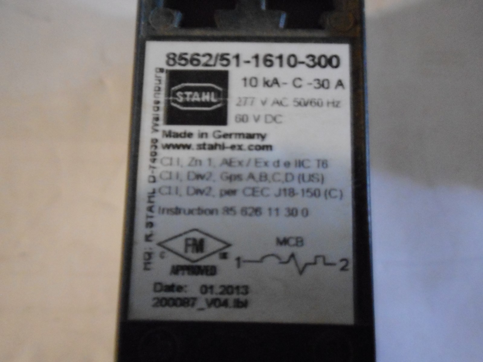 Stahl 8562/51-1610-300 Circuit Breakers Series 8562/5 - 3 pcs | eBay