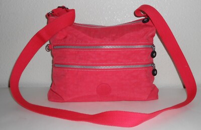 Kipling Coral Pink / Pinkish Red Zip Crossbody Shoulder Bag Purse ...