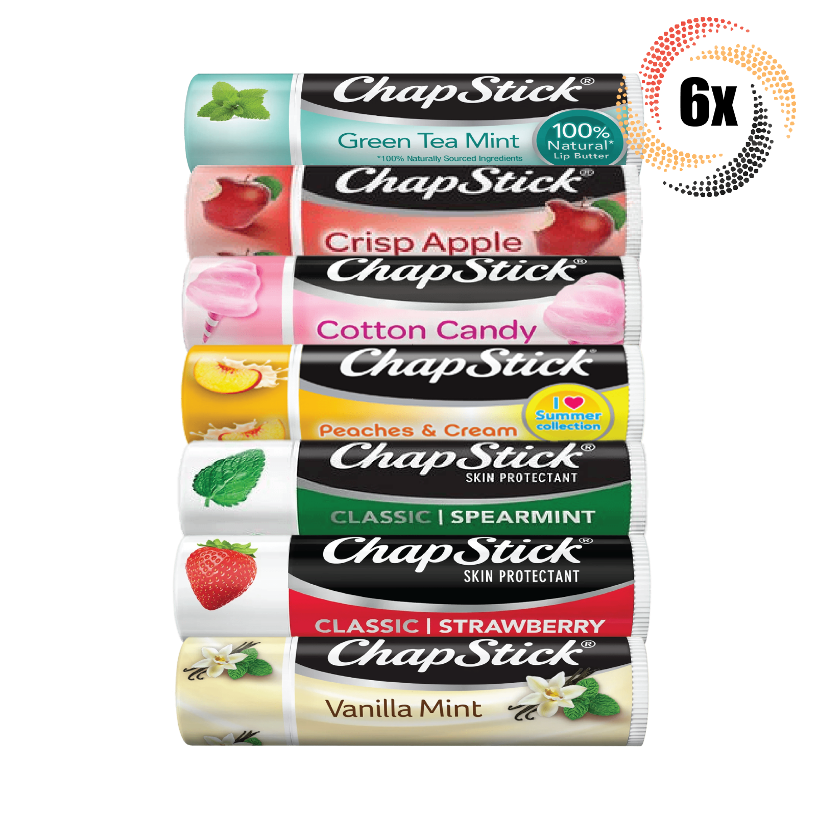 6x Sticks ChapStick Variety Natural Lip Butter | .15oz | Mix & Match ...