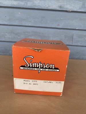 NOS Vintage Simpson Model 1357 0-50 AC Amps Meter Gauge w/ Original Box ...