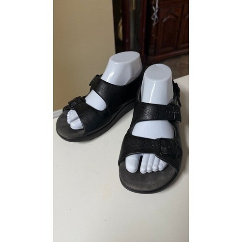 Women's SAS Tripad Comfort Relaxed black leather ankle strap sandals 7. ...