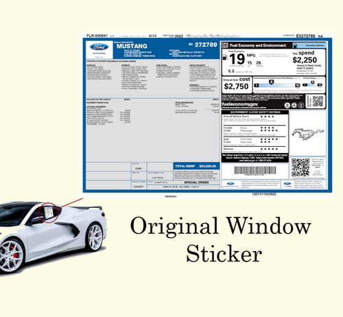 Car Original Window Sticker Monroney Label | eBay