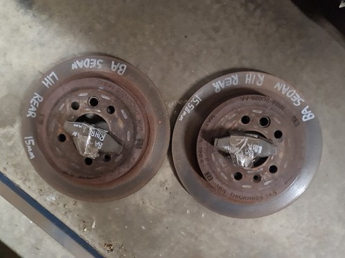 FORD BA FALCON SEDAN PAIR OF REAR DISC ROTORS & BRAKE PADS 15.58MM ...