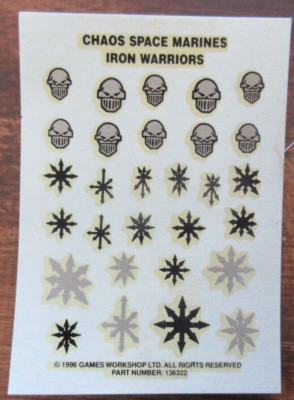 Decals Warhammer 40K Chaos Space Marines Transfers Iron Warriors | eBay