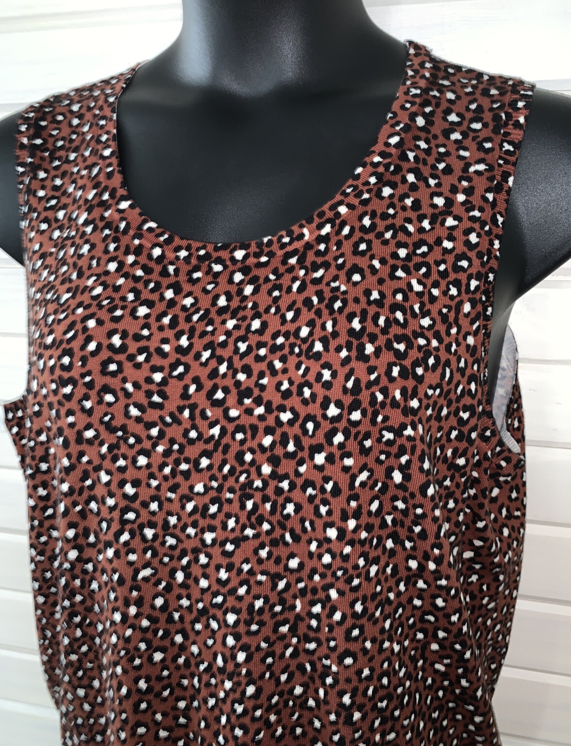 TALBOTS Sz XL Charming Shell Leopard Knit Cotton Rayon Tank Casual Career EUC | eBay