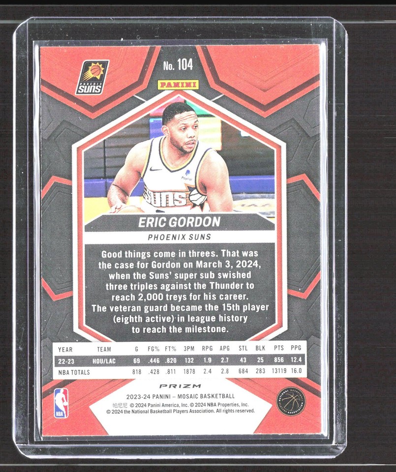 2023-24 Panini Mosaic #104 Eric Gordon Reactive Blue | eBay