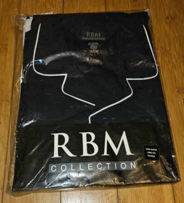 Vintage RBM Collection Cotton Black White Piping Pajamas Size Men's L ...