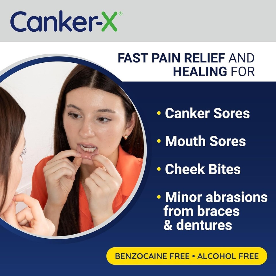 Canker-X Oral Pain Relief Gel & Healing for Canker Sores 0.28 Fl Oz | eBay