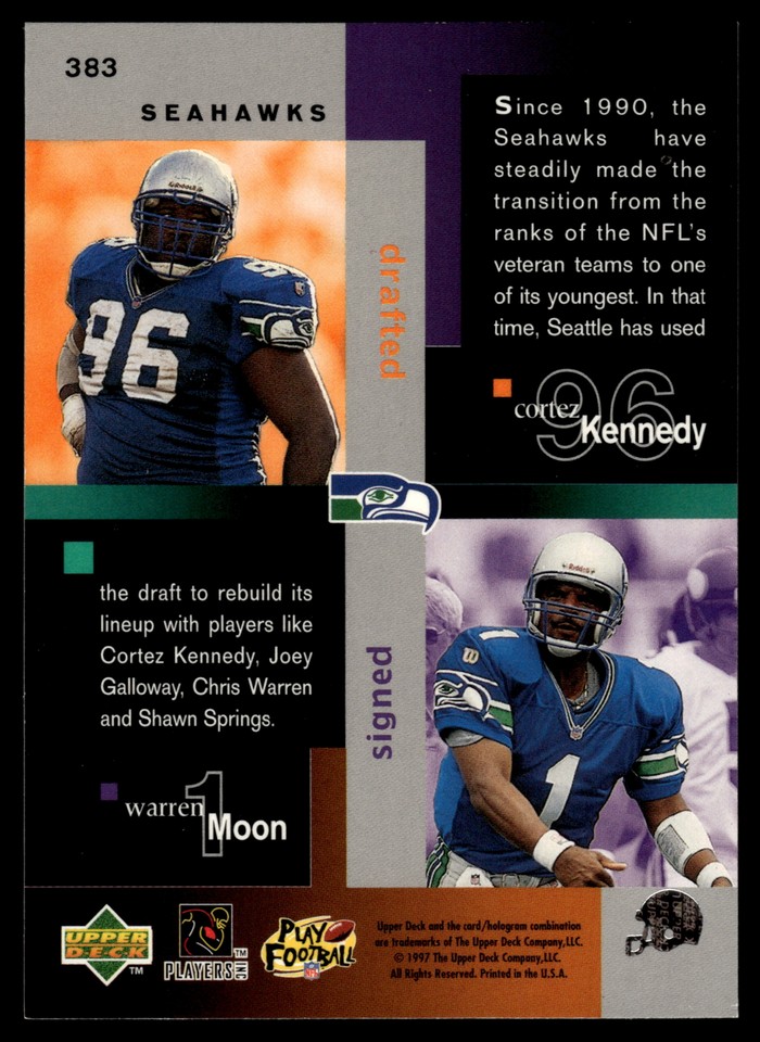 1997 Collector's Choice Joey Galloway Warren Moon BB #383 Seattle ...