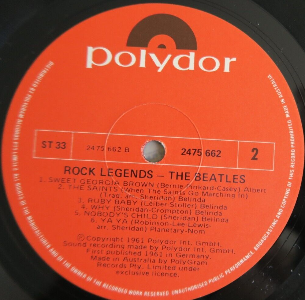 MINT Beatles Rock Legends Australia ONLY pressing 12'' vinyl Lp 1980 ...