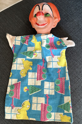 Vintage Hand Puppet Clown Hard Head | eBay
