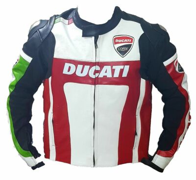 DUCATI Racing Motorbike Leather Jacket Mens Biker Motorcycle Leather ...