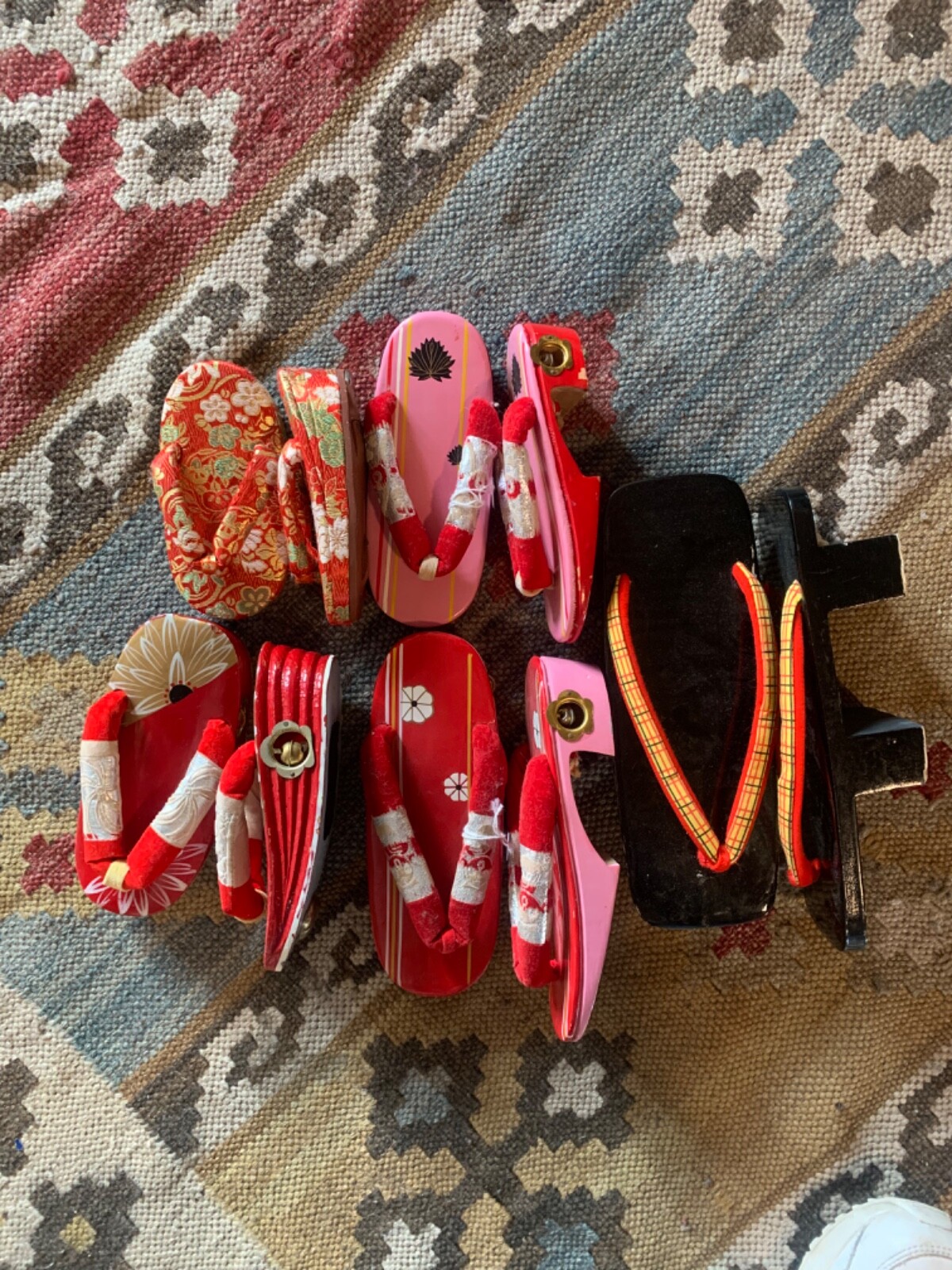 Vintage Japanese Wooden Painted Geta Sandals Geisha Shoes lot | eBay