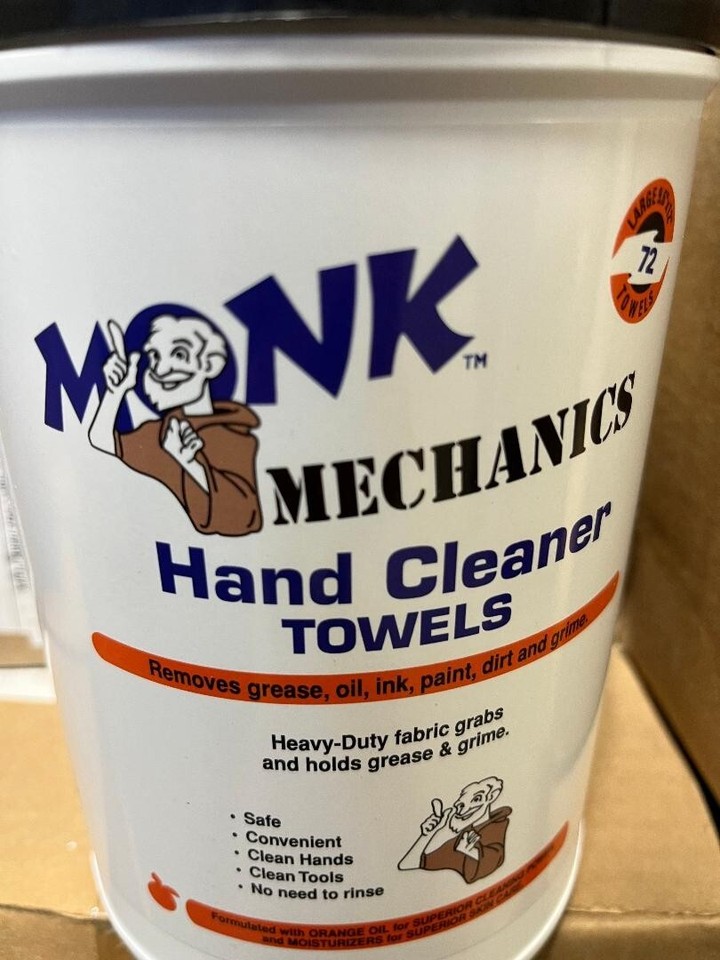 Monk Wipes - 45072 Monk Mechanics Heavy Duty Wipes, Large Shop and ...
