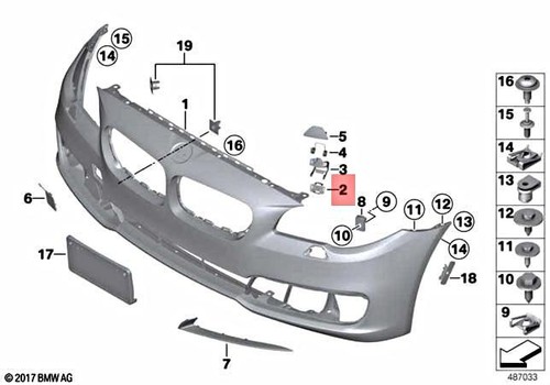 Genuine BMW F10N F11N F18N Right Headlight Washer Dummy Plug OEM ...