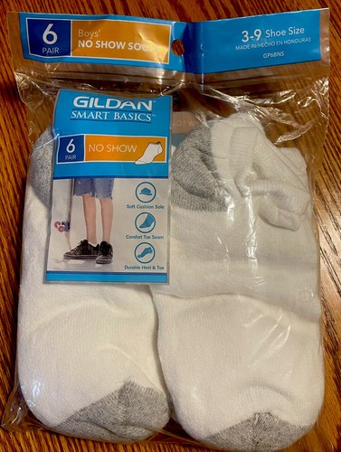 Gildan No Show Boys Socks/6 Pair/ Size 3-9 | eBay