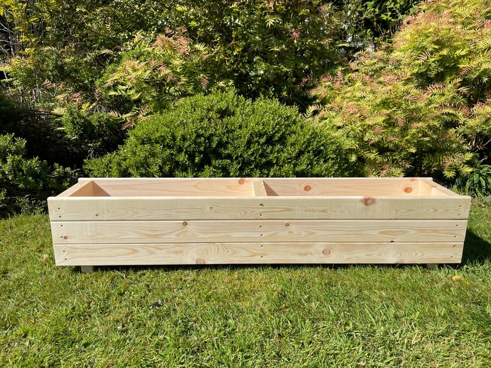 Wooden Garden Trough Planter Patio Plant Flower Box Extra Large Ready ...