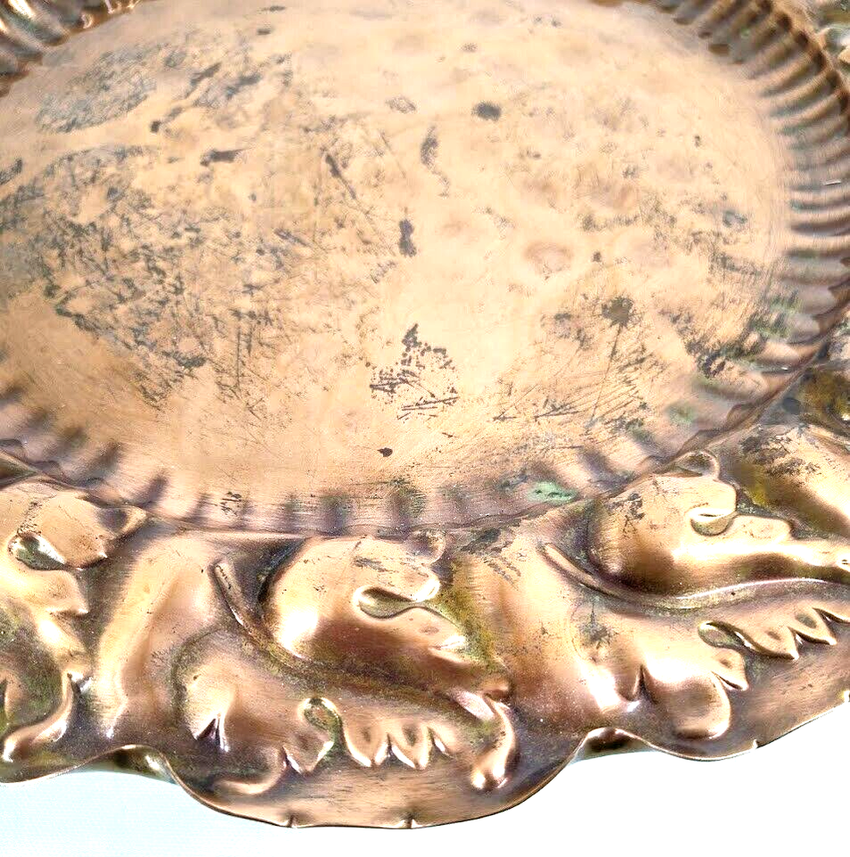 Vtg Gregorian Copper Serving Tray Plate Art Hand Hammered Made In USA ...