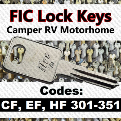 FIC Lock Key Camper RV Motorhome Cut to Your Code CF EF HF 301-351 | eBay
