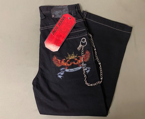 VINTAGE JNCO Bird Embroidered Jeans W/ Wallet Chain Y2K SKATER ...
