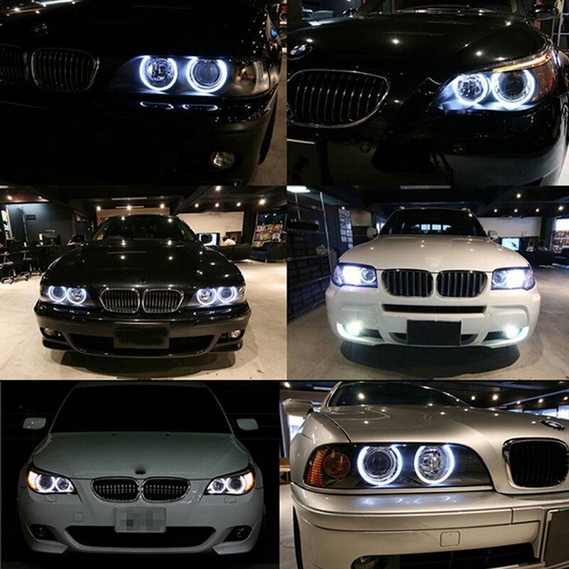 2x LED Angel Eye Halo Ring Light 10W No Error For BMW E39 E60 X5 E53 ...
