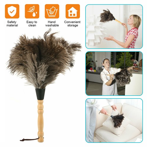 13inch Ostrich Feather Duster Durable Dust Collecting Cleaning Tool In ...