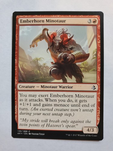 MTG Magic The Gathering Card Emberhorn Minotaur Creature Minotaur ...