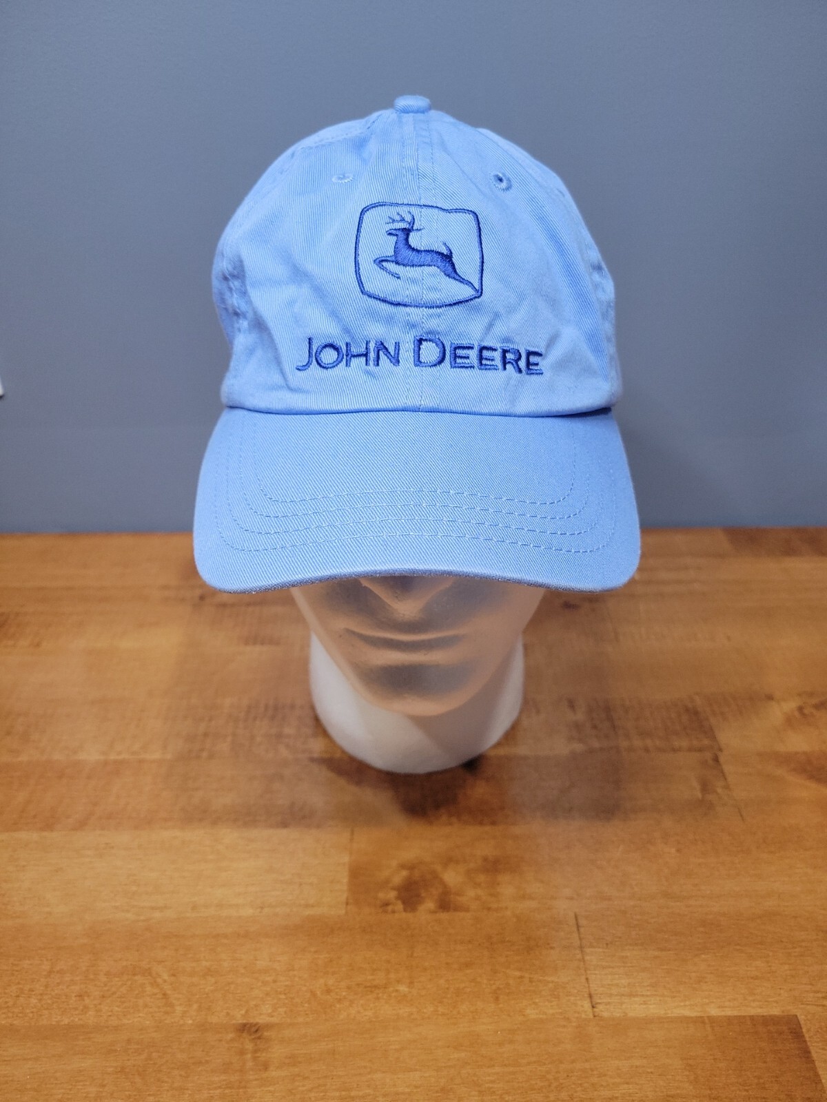 John Deere Light Blue Embroidered Baseball Hat Cap Ad… - Gem