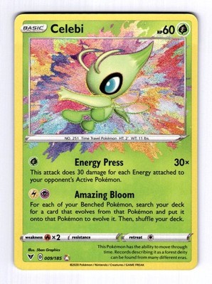 Celebi SWSH04: Vivid Voltage #009 (2020) Amazing Rare Holo NM Pokemon ...