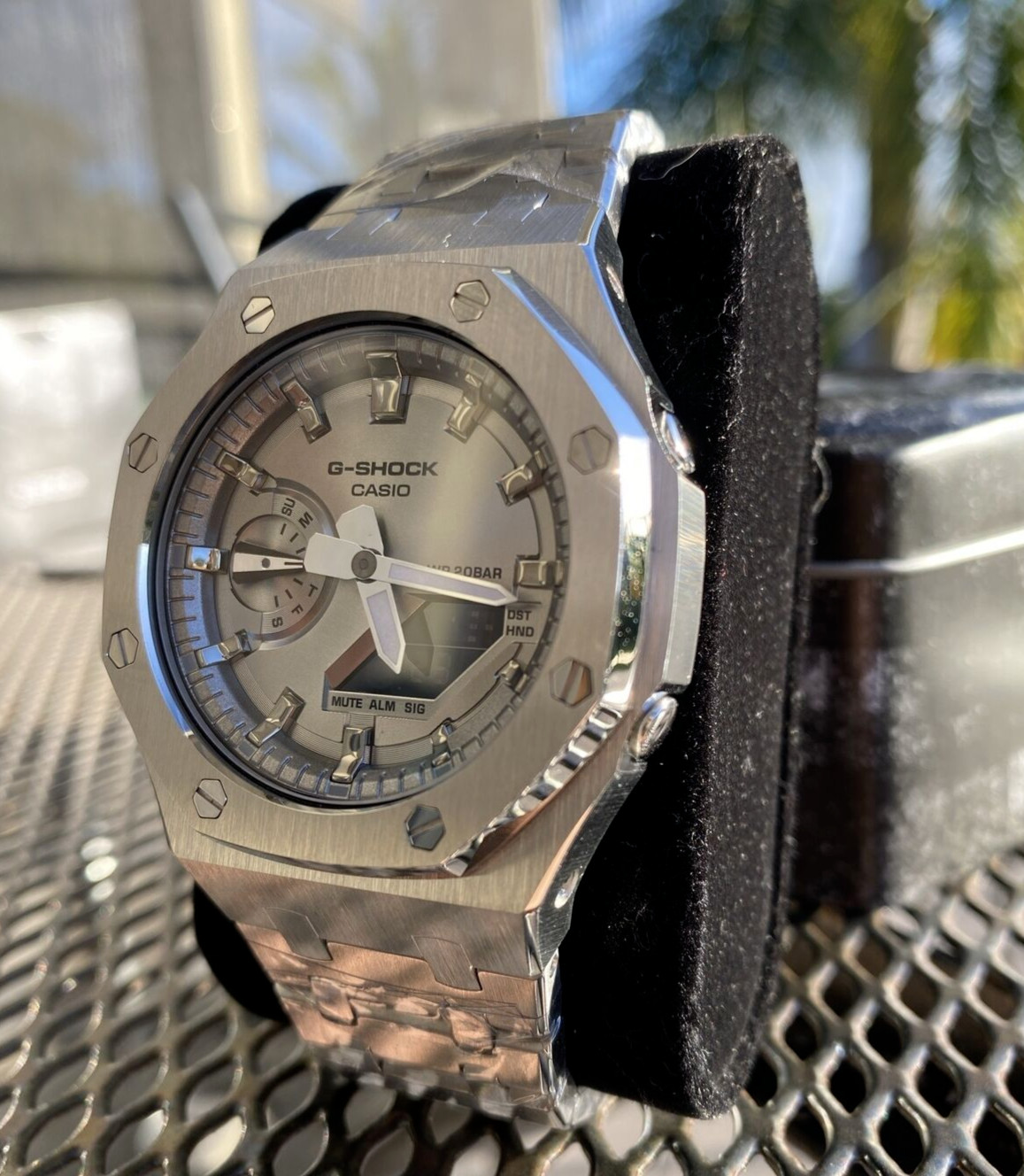 New Casio G-Shock GA2100 Custom MOD All SILVER Color