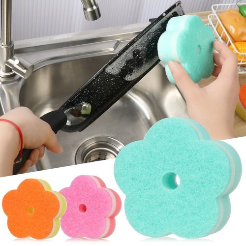 Sponge Brush Random Color Dishwashing Sponge Scouring Pads Round Shape ...