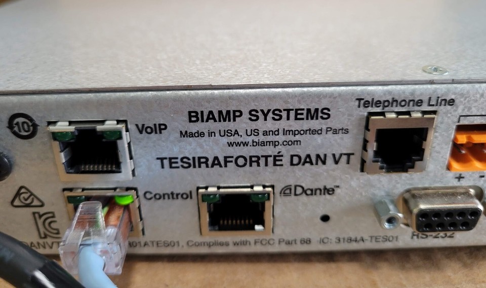 Biamp TesiraForte DAN VT Digital Audio Server DSP Dante Fixed I/O AEC ...