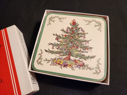VINTAGE Pimpernel Spode Christmas Tree Coasters Set of Six (6) NEW in ...