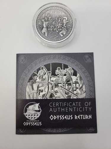 🌟 Adventures of Odysseus RETURN Solomon Islands 2 oz Antiqued Silver $5 ...