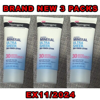 Neutrogena Pure Screen + Mineral Ultra Sheer Dry Touch Lotion SPF 30 3 ...