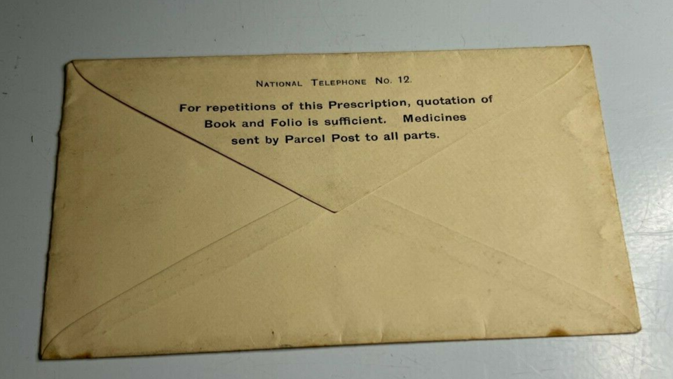 Antique Prescription Envelope Frost & Cope Chemists Derby To Miss ...