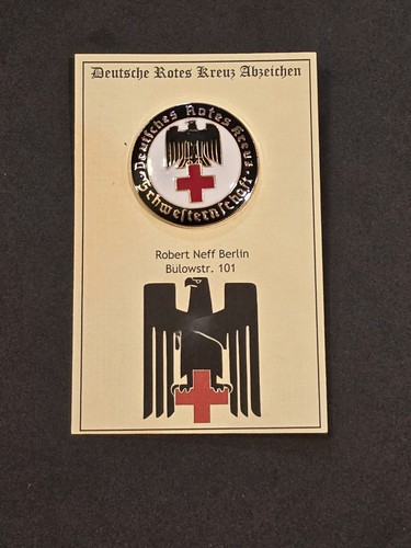 WW2 WWII German Military DRK RED CROSS Enamel Medics pin badge w issue ...