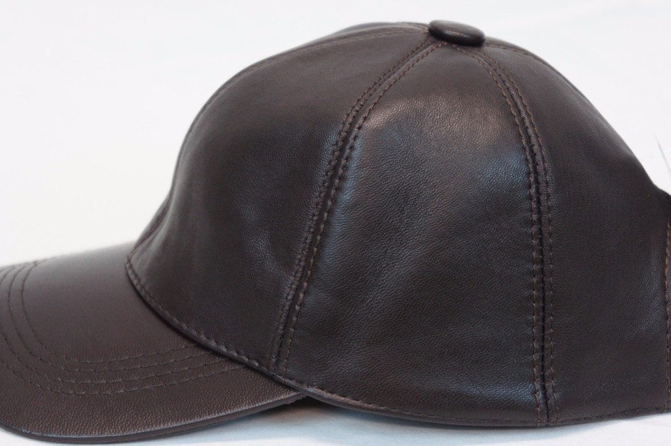 New 100% Real Genuine Lambskin Leather Baseball Cap Hat Sports Visor 32 ...