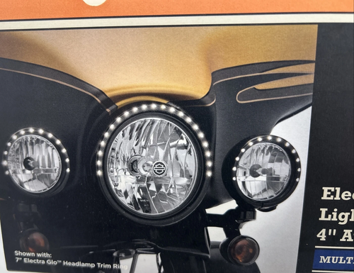 Harley-Davidson Electra Glo Light Rings 4" Auxiliary Lamps Chrome ...