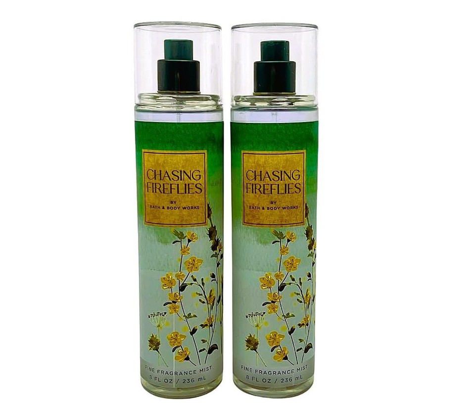 2 Bath & Body Works CHASING FIREFLIES Fine Fragrance Mist Body Spray 8 ...