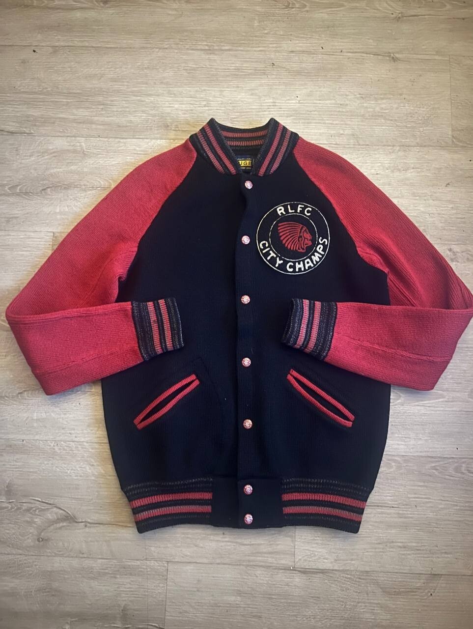 polo ralph lauren rugby rlfc varsity jacket sz S RARE! - Gem