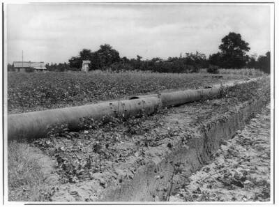 Photo:Big Inch Pipeline,construction,cotton field,pipes,1942-1943,PA | eBay