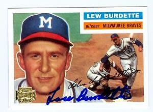 Lew Burdette autographed baseball card Milwaukee Braves 2002 Topps ...