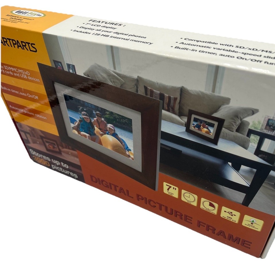 SMARTPARTS 7" Digital Picture Frame 128MB 3000 Pictures SD/MMC/MS Cards ...