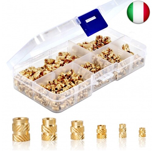Inserti Filettati, 390 Pezzi Dadi Zigrinati in Ottone, Inserto ...